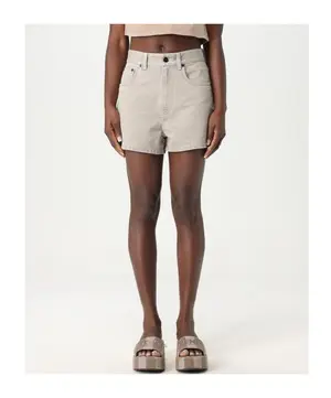 Fendi Logo Detailed Denim Shorts - Grey