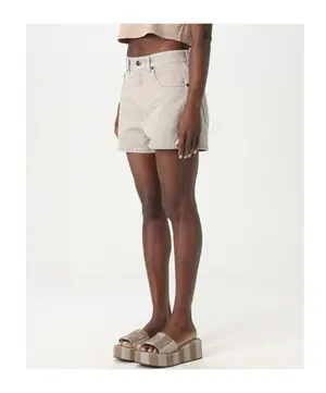 Fendi Logo Detailed Denim Shorts - Grey