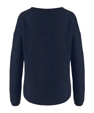 ALLUDE V-neck Ribbed Knit Sweater