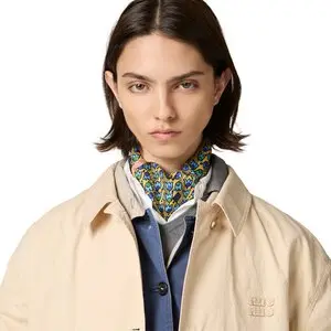 Miu Miu Gabardine Trench Coat - Soy Green
