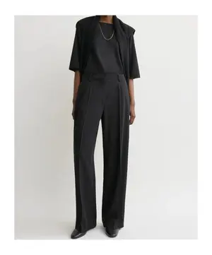 TOTEME Wide Fluid Trousers - Black