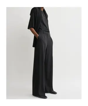 TOTEME Wide Fluid Trousers - Black