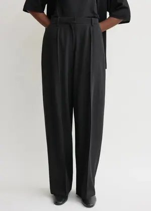 TOTEME Wide Fluid Trousers - Black