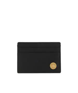Versace Medusa Head Plaque Cardholder - Black