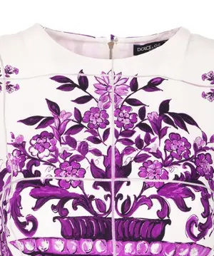 Dolce & Gabbana Majolica-printed Charmeuse Dress