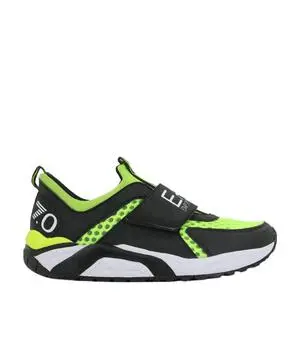 EA7 Logo Round-toe Sneakers - Black