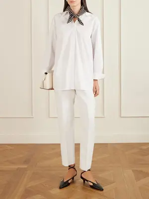 TOTEME Wool Blend Straight Leg Casual Pants - Off-white