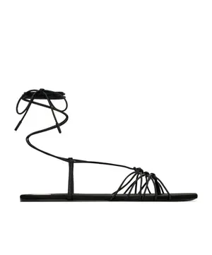 SAINT LAURENT Saint Laurent Babylone Flat Sandals In Smooth Leather
