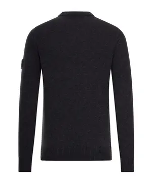 Stone Island Logo Patch Crewneck Jumper - Black