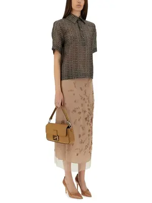 Fendi Short Sleeve Boxy Shirt With Polo Collar