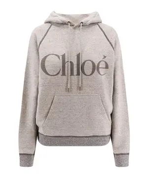 Chloé Logo Printed Drawstring Hoodie - No