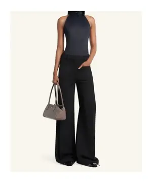COURREGES Heritage Pleated Wide Leg Trousers - Black