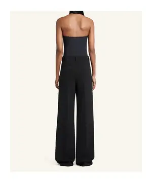 COURREGES Heritage Pleated Wide Leg Trousers - Black
