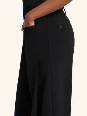 COURREGES Heritage Pleated Wide Leg Trousers - Black