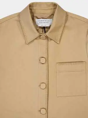 Gabriela Hearst Chore Jacket With Peak Collar And Blanket Stitch Detail - Camel