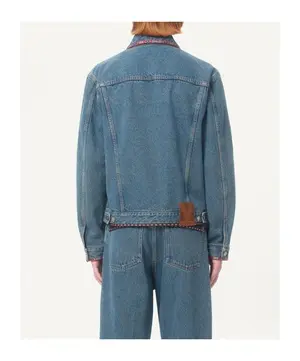 Valentino Garavani Embellished Floral Denim Jacket - Medium Blue