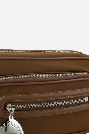 Stella McCartney Logo Plaque Crossbody Bag - Pecan