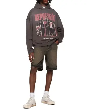 REPRESENT Relaxed Fit Denim Shorts