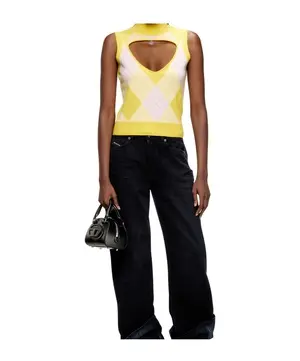 DIESEL® M-romko-sl" Cutout Argyle Wool Vest