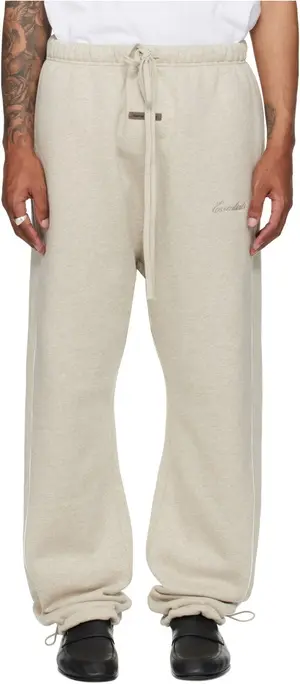 Fear Of God Logo Embroidered Fleece Sweatpants - Gray