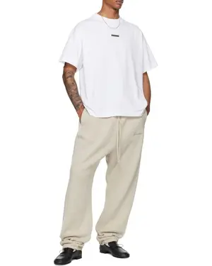 Fear Of God Logo Embroidered Fleece Sweatpants - Gray