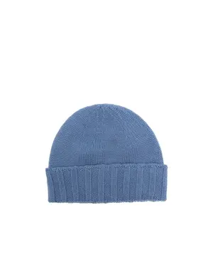 DRUMOHR Cashmere Ribbed Beanie - Blue