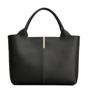 TOD'S Logo Engraved Tote Bag - Black