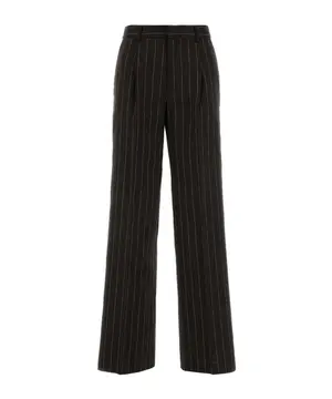 PT TORINO Lola Pinstripe Wide-leg Pants - Black