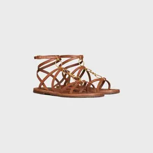 Celine Olymipa Strappy Jewel Sandal In Calfskin - Tan