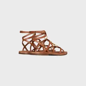 Celine Olymipa Strappy Jewel Sandal In Calfskin - Tan