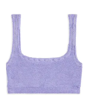 REINA OLGA Ginny Textured Bikini Top - Blue