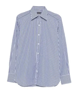 TOM FORD Striped-pattern Button-fastening Shirt - Blue