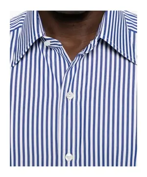 TOM FORD Striped-pattern Button-fastening Shirt - Blue