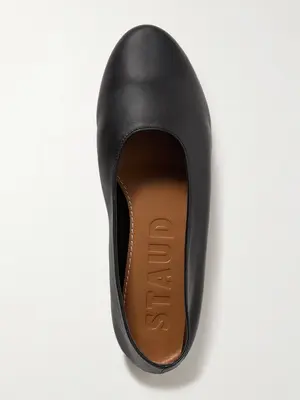 Staud Alba Leather Ballet Flats - Black