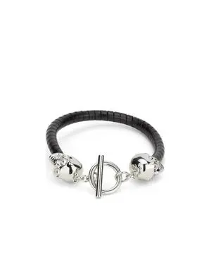 Alexander McQueen Skull T-bar Bracelet - Black