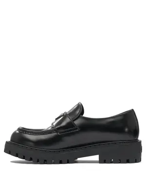 Prada Triangle-logo Loafers - Black