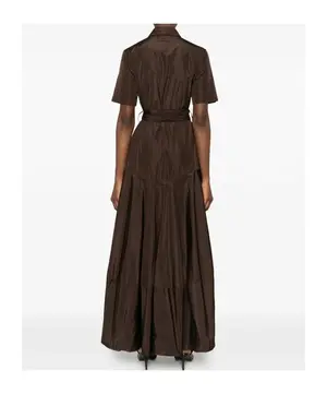 P.a.r.o.s.h Short-sleeve Button-up Maxi Dress With Tie Waist