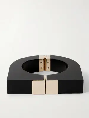 TOM FORD Acrylic Cuff With Gold Hardware - Black