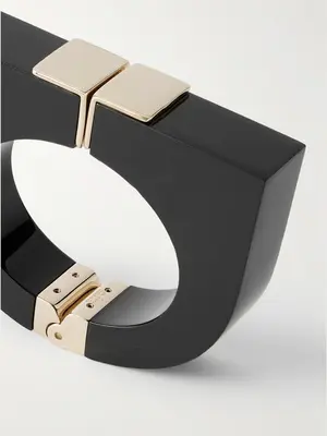 TOM FORD Acrylic Cuff With Gold Hardware - Black