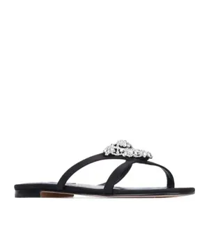 Manolo Blahnik Embellished Flat Sandals