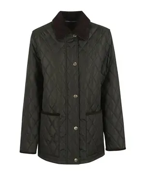 Burberry Long-sleeved Quilted Jacket With Corduroy Collar - No