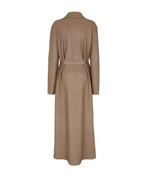 Fendi Belted Waist Leather Coat - Green