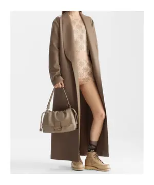 Fendi Belted Waist Leather Coat - Green