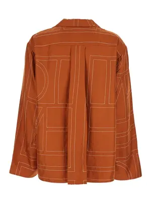 TOTEME Monogram Patterned Button-up Shirt - Brown