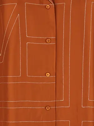TOTEME Monogram Patterned Button-up Shirt - Brown