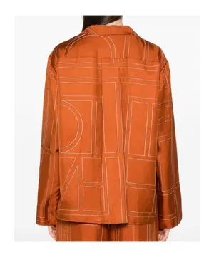 TOTEME Monogram Patterned Button-up Shirt - Brown