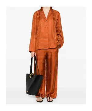 TOTEME Monogram Patterned Button-up Shirt - Brown
