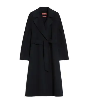 Max Mara Cles Belted Coat - Navy