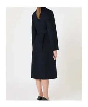 Max Mara Cles Belted Coat - Navy