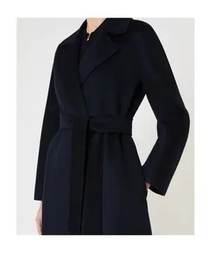 Max Mara Cles Belted Coat - Navy